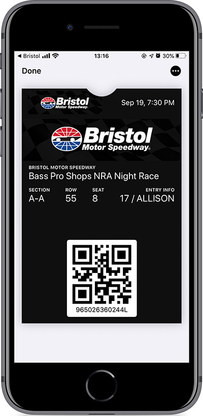 Mobile Tickets Step-by-Step | Events | Bristol Motor Speedway